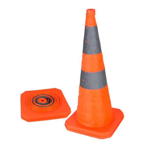 Safari Group | CONO DE SEGURIDAD REFLECTIVO RETRACTIL 70CM BOLSA PP